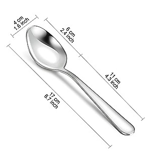 24 Pieces Dinner Spoons, Bestdin Food Grade Stainless Steel Spoons Silverware, Mirror Polished Spoon Set, Tablespoon Use for Home Kitchen Restaurant, Kitchen Essential Dinner Spoons, Dishwasher Safe