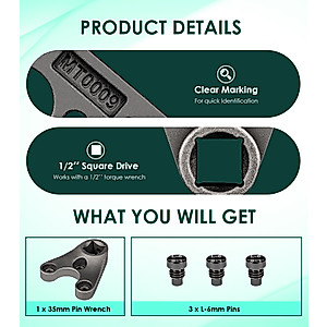 Trim/Tilt Pin Wrench MT0009-35mm x 6mm for Showa Yamaha Suzuki Honda Johnson Evinrude Outboards Remove Hydraulic Cylinders Trim/Tilt Caps