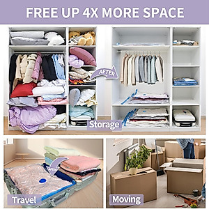 8 Pack Small Vacuum Storage Bags,Cindybear Space Saver Bags with Hand Pump,Vacuum Sealer Bags for Clothing,Comforters,Blankets,Bedding and Travel