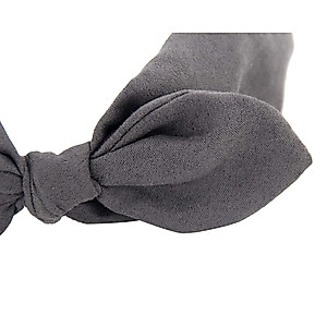 Yeshan Elastic Solid Colors Knotted Bow Fashion Headband Rabbit ears Hairband Turban Headwrap,Pack of 6