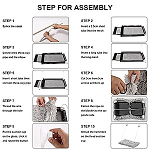 HlinZoom Cat Window Perch, Safety Hammock Window Seat with Strong Suction Cups, Pet Resting Seat with Fluffy Blanket, Providing All Around 360°Sunbath for Indoor (Light Grey)