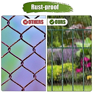 Koncifun Garden Fence 25 Pack Animal Barrier Fence 27ft (L) x 24in (H) Dog Fence Rustproof Metal Wire Fencing Border Garden Animal Barrier for Outdoor Landscape Patio Yard Garden Flower Bed