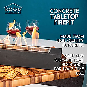 Tabletop Fire Pit by Room Starters (Rectangle, Black)