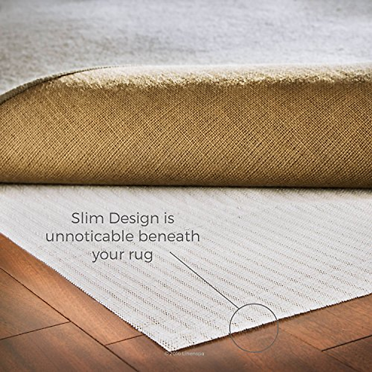 Linenspa Non-Slip Area Rug Pad - 9 x 12 Feet - Excellent Grip - Indoor - Rubberized