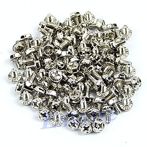 Screw 100pcs Screws Toothed Hex 6/32 Computer PC Case Hard Drive Motherboard Mounting Screws