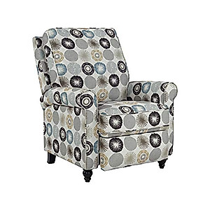 Domesis Chester - Fabric Hill -ush Back Recliner Chair, Taupe Multi-Starburst