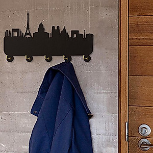 The Geeky Days France Paris Skyline Tourist Attraction Home Decor Wall Art Modern Wall Hooks Clothes Robe Towel Hooks Bathroom Door Living Room Wall Decor