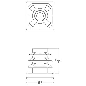Caplugs 99191852 Plastic Plug for Square Tubing. SQR-1-10-14, PE-LD, to fit Square Tube Size OD1.000 Wall Thickness 10-14 Ga. (.134-.083)", Black (Pack of 500)