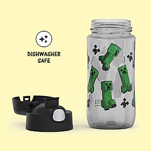 THERMOS FUNTAINER 16 Ounce Plastic Hydration Bottle with Spout, Minecraft