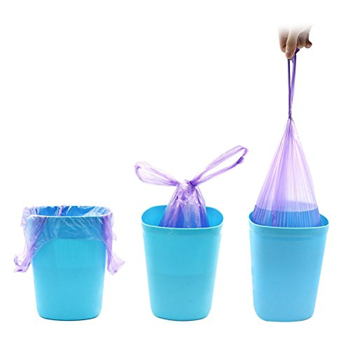 Trash Bags,4 Gallon Handle Tie Small Garbage Bags For Office, Kitchen,Bedroom Waste Bin,Colorful Portable Strong Rubbish Bags,Wastebasket Bags,100 Counts