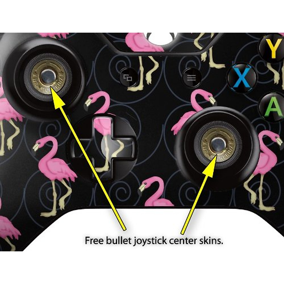 WraptorSkinz Decal Style Vinyl Skin Wrap compatible with XBOX One Original Wireless Controller Flamingos on Black - (CONTROLLER NOT INCLUDED)