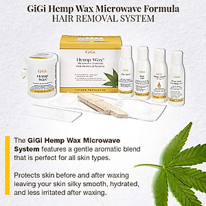 GiGi Hemp Wax Microwave Formula Hair Removal System, Fast, Gentle, and Effective