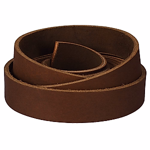 LolliBeads (TM) Genuine Leather Strap Leather Strip 3/4 Inch Wide and 72 Inches Long, Brown