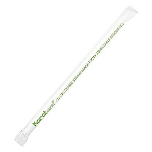 Karat Earth 7.75" Giant PLA Straws (7mm) Paper Wrapped - Clear (Case of 1200)