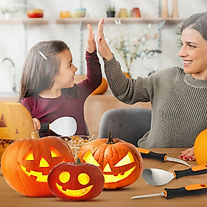 CHALEEMANG Pumpkin Carving Kit Halloween, Safe and Easy Set for Kids, Halloween Decoration Jack-O-Lanterns, DIY Stainless Steel Tools Gift Halloween