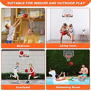 YIFUHH Indoor Basketball Hoop for Kids with Electronic Scoreboard and Sounds Mini Basketball Hoop Set with 3 Balls for Door & Wall for Adults Boys Teens 3 4 5 6 7 8 9 10 11 12