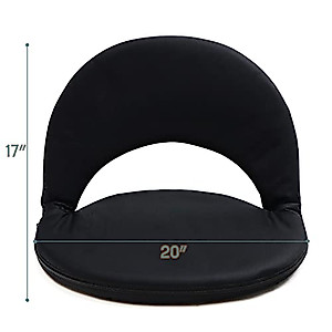 Trademark Innovations Portable Multiuse Adjustable Recliner Stadium Seat, Black