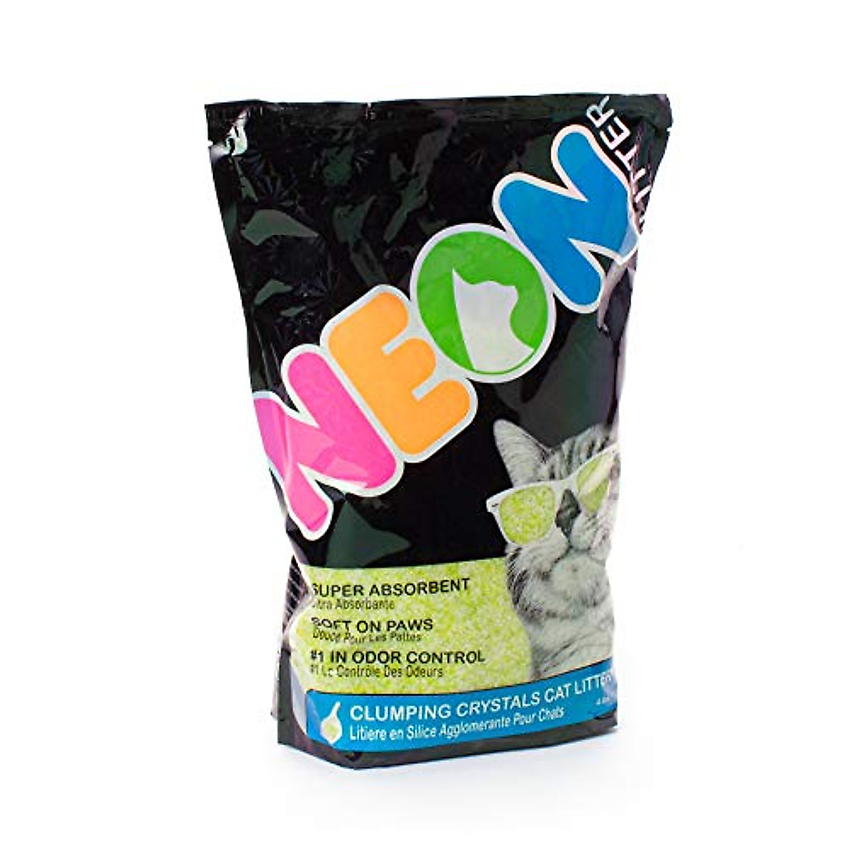 NEON Clumping Silica Gel Crystal Cat Litter, Green