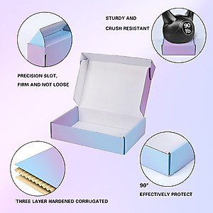 DERZIFUN 30 Pack 9x6x2 Inch Corrugated Packaging Mailer Boxes, Purple-Blue Shipping Packaging Boxes for Small Business, Recyclable Cardboard Literature Gift Boxes Mailing