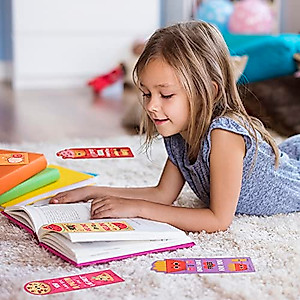 30 Pieces Valentine's Scented Bookmarks Scratch and Sniff Bookmarks Fruit Food Assorted Scented Funny Sayings Bookmarks for Kids Teenagers Classroom Valentines Day Gifts