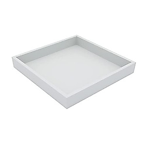 Montecito Home - 10"x10" Small Square Wood Decorative Tray for Office, Ottoman, Bathroom, Entry, Remote Controls, Countertop Organizer, Candle Tray - Harbor Gray