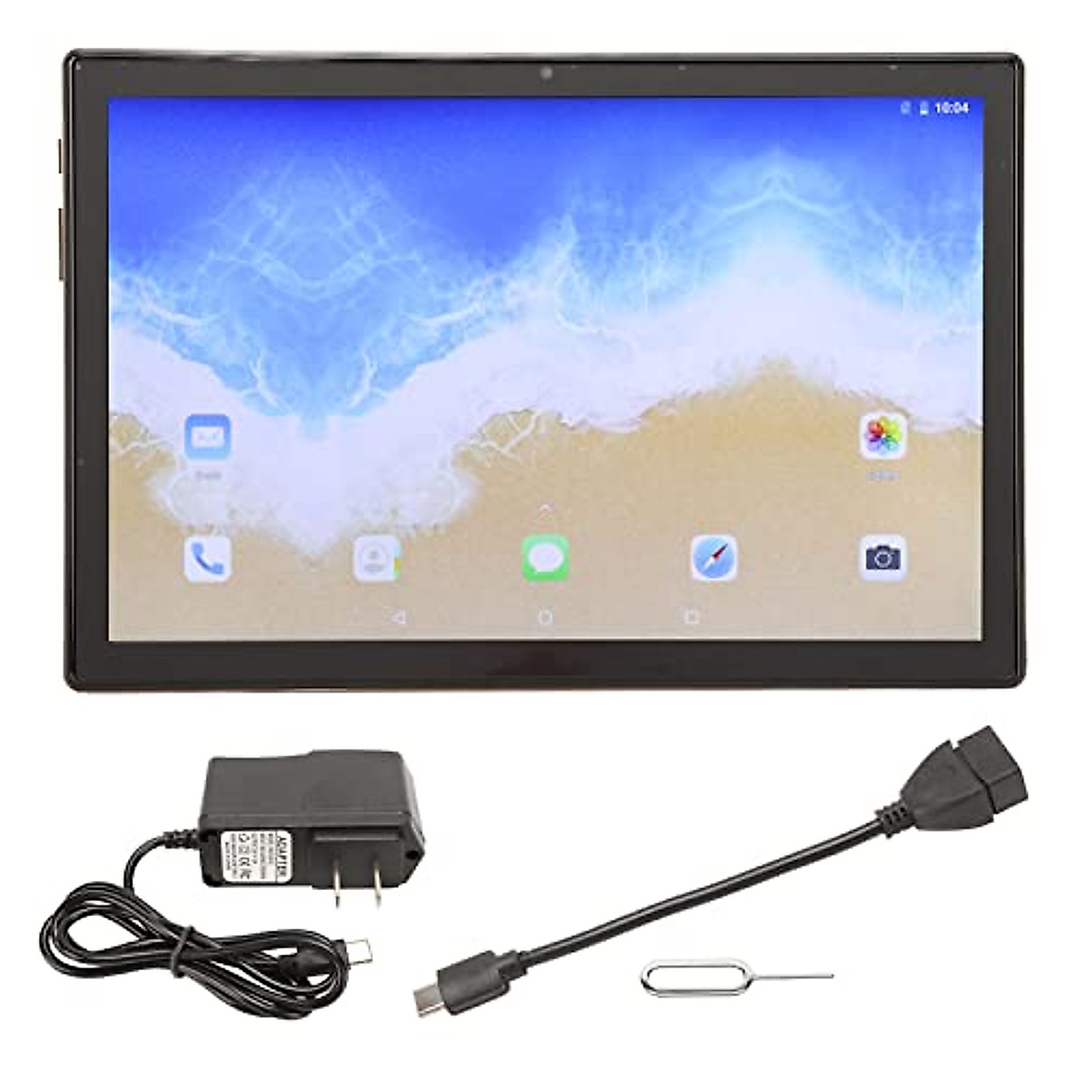 BUUA Kids Tablet, Gold 10in Tablet for Android 12 6GB 128GB for Writing (US Plug)