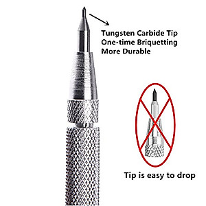 IMT Tungsten Carbide Tip Scriber 2 Pack, Aluminium Etching Engraving Pen with Clip and Magnet for Glass/Ceramics/Metal Sheet, Extra 2 Free Replacement Marking Tip