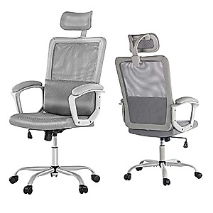 Desk Chair - Office Chair High Back Mesh Computer Chair with Lumbar Support Adjustable Height Swivel Home Office Chair