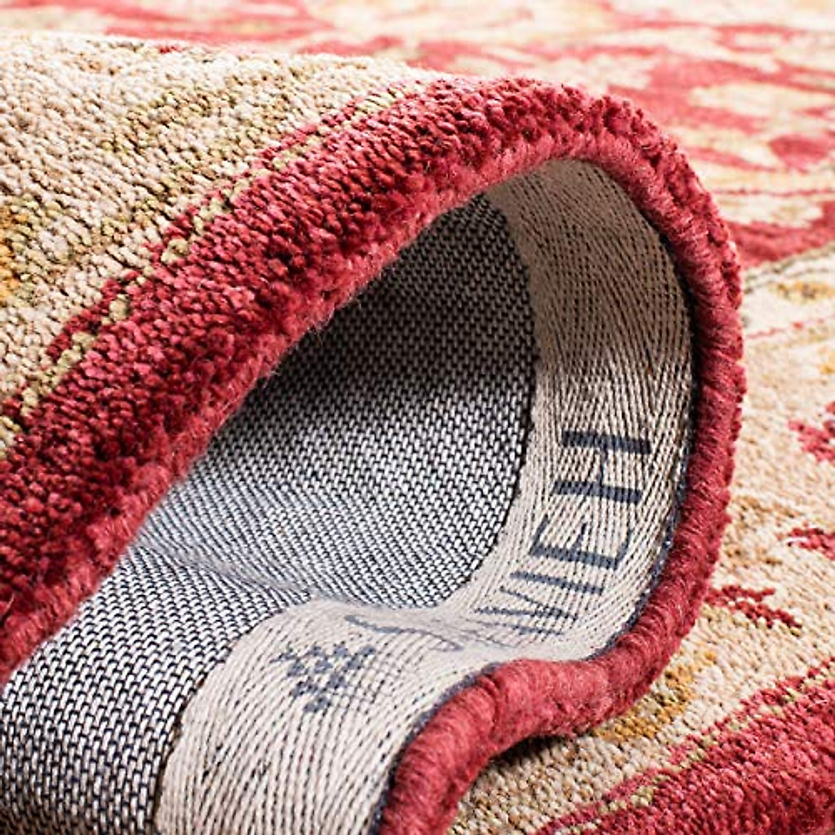 SAFAVIEH Anatolia Collection Accent Rug - 2' x 3', Red & Ivory, Handmade Traditional Oriental Wool, Ideal for High Traffic Areas in Entryway, Living Room, Bedroom (AN522A)