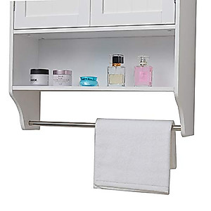 Iwell Bathroom Cabinet Bundle, Bathroom Wall Cabinet with 1 Adjustable Shelf & Door, Medicine Cabinet for Bathroom, Wall Mounted Bathroom Cabinet, White