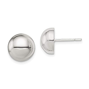 925 Sterling Silver Button Studs Earrings 10mm