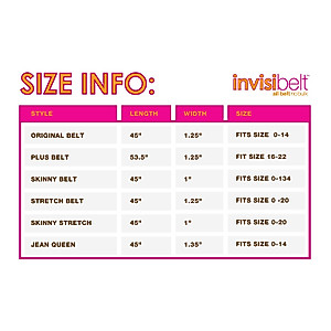 Invisibelt No Show Women’s Stretch Belt, Adjustable Flat Belt, One Size (Denim)