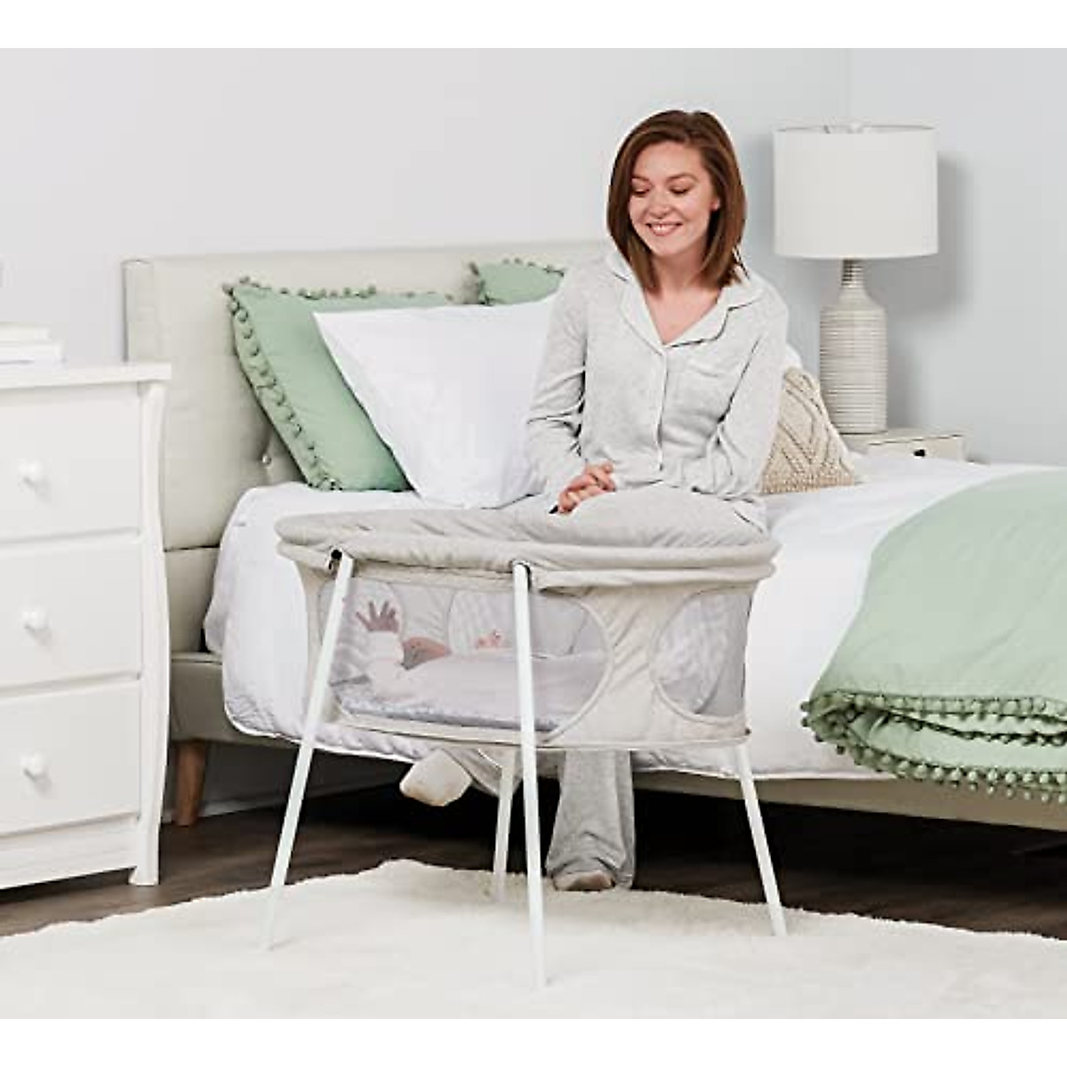 Regalo Baby Basics™ Infant Bassinet, Gray, Portable and Collapsible, Includes Padded Insert