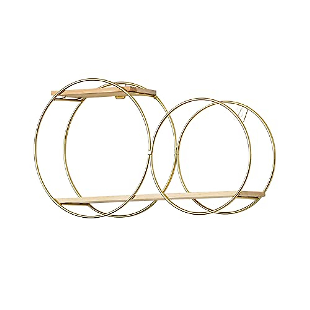 BLMIEDE Decoration Rack Simple Style Wall Hanging Decoration Metal Bracket Wooden Base Natural Stability Beautiful and Generous Holder Stand (Gold, On.