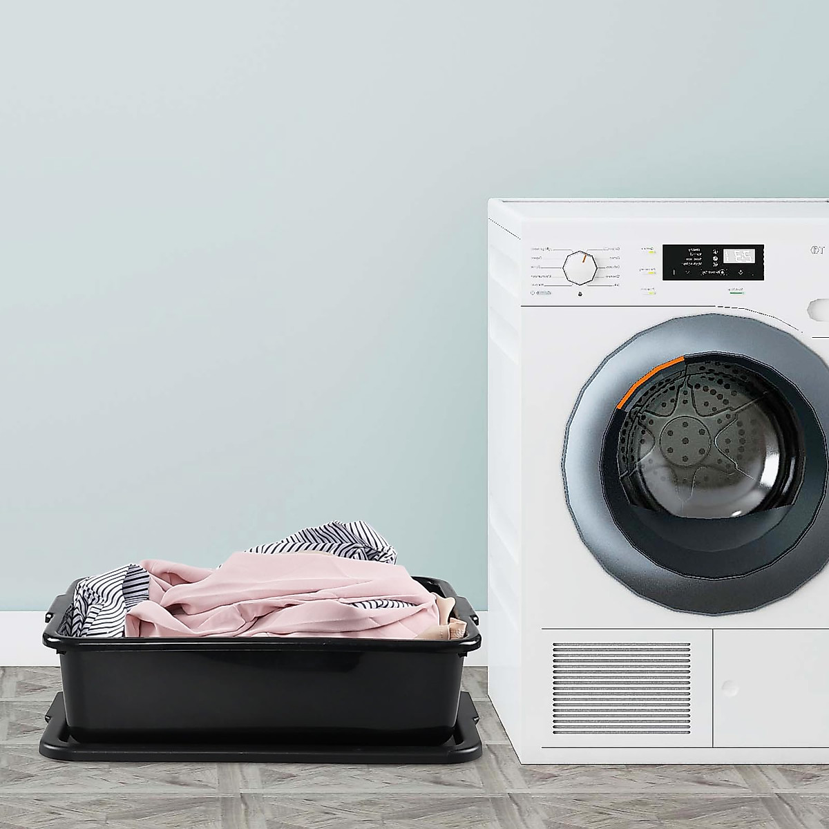 Aninhao 3 Pack 13 L Food Service Bus Tubs with Lids, Commercial Utility Bus Box, Black