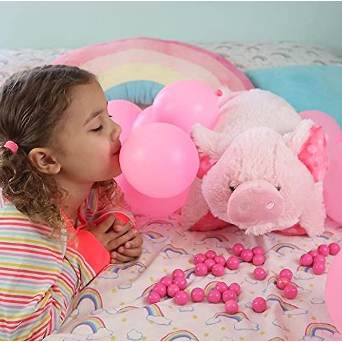 Pillow Pets Sweet Scented Bubble Gum Piggy, Stuffed Animal Pig Plush Toy, Pink