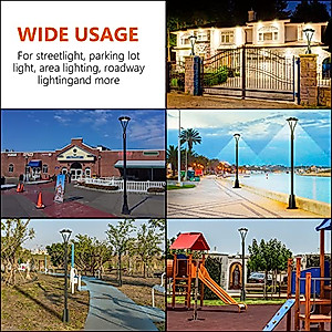 Yihuven 150W Led Post Top Light, 21000Lm(950W Equi), 5000K Daylight, IP67 Waterproof Outdoor LED Circular Area Pole Lighting Fixture for Street Garden Yard Pathway Driveway Front/Back Door