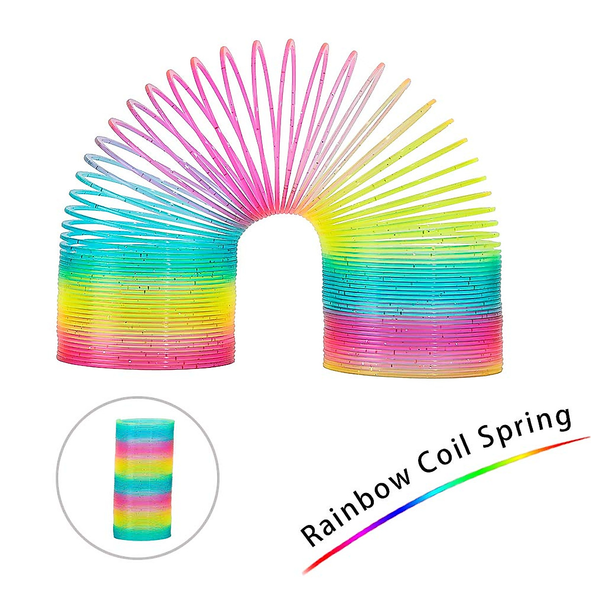 Magic Giant Rainbow Coil Toy - Jumbo Classic Multicolor Coil Spring Toy for Boys and Girls Birthday Christmas Party(4.2 x 4.2 inch)