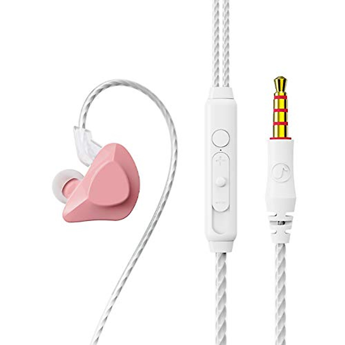 Gaweb Earphones, T03 3.5mm Wired Earbud Around Ear Noise Reduction Multifunctional HiFi Bass Headset for Office - Black