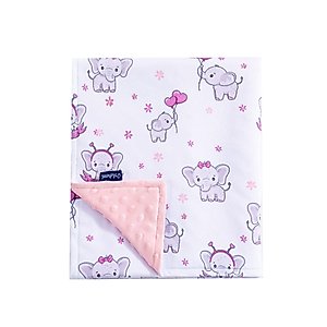 QSTEHEML Baby Blanket for Boys Girls Super Soft Blanket,Fluffy Warm Lightweight Baby Receiving Blankets,Double Layer with Dotted Backing for Toddler Nursery (Elephant, 50 * 60inch)