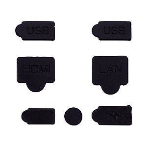 PlayVital Silicone Dust Plug Set for ps5 Console, USB HDMI Interface Type A/C LAN Port Dust Cover Stopper for ps5 Digital & Disc Edition Console, Dustproof Plug Accessories for ps5 Console - Black