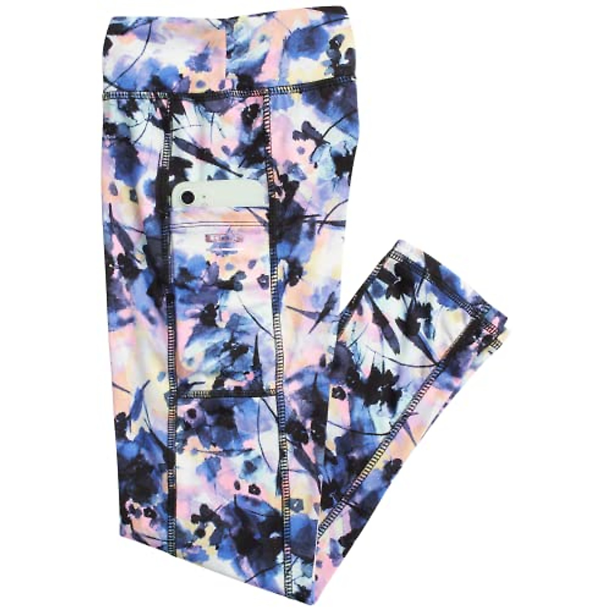 RBX Girls' Active Pants Set - 3 Piece Long Sleeve Graphic T-Shirt, Printed Tank Top, and Leggings for Girls (Sizes: 7-16), Size 10-12, Minty Green