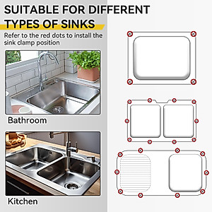 Dreyoo 12 Pack Stainless Steel Sink Clips, Undermount Sink Clips Compatible with Serene Valley Topmount Sink NSA103, Sink Undermount Clips Easy to Install, Rust Resistant Support Hardware