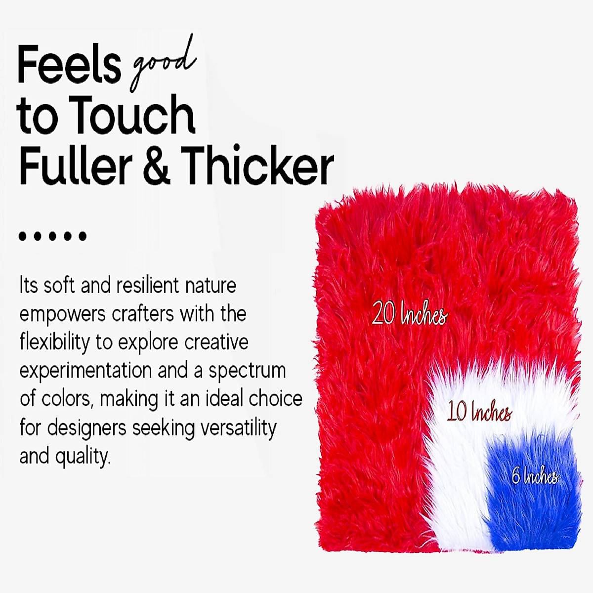 FabricLA Shaggy Faux Fur Square - 10" X 10" Inches Pre-Cut - Use Fake Fur Fabric for DIY, Craft Fur Decoration, Fashion Accessory, Gnome, Hobby - Baby Pink