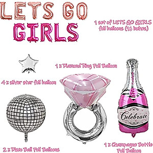 Lets Go Girls Balloon Banner Disco Mylar Balloon for Nashville Bachelorette Party Western Disco Cowgirl Bachelorette Party Decorations