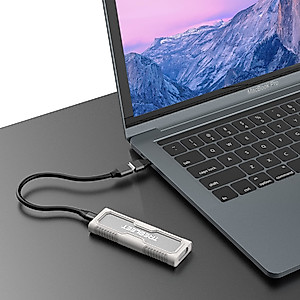 TREBLEET M.2 NVMe SSD Enclosure with Shockproof TPU Case, Type-C to NVMe PCIe M-Key Solid State Drive, USB-C 3.1 Gen 2 10Gbps, Aluminum External Casing&TPU Protective Cover (off white)
