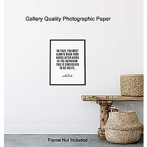 Michael Scott, The Office Bathroom Decorations - Bath Wall Decor - Funny Bathroom Decor - Wash Your Hands Restroom Sign - Unique Original Housewarming Gag Gift - Humorous Bathroom Wall Art - Unframed