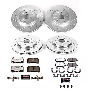 Power Stop K8885-26 Front and Rear Z26 Street Warrior Brake Pad and Rotor Kit For Cadillac XTS 2013-2019 [Model Specific]