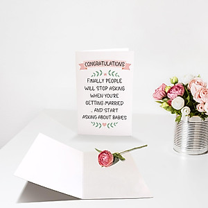 Funny Wedding Congratulations Card for Friend, Wedding Card for Couple, Bride Shower Card, Congrats Engagement Card, Will Stop Asking When You're Getting Married