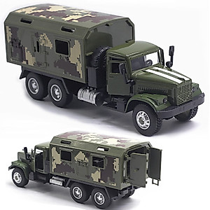 OTONOPI Military Truck Metal Diecast Army Armored for Boys Girls Pull Back Toy Model Car Treatment Transport Vehicle with Lights and Sounds